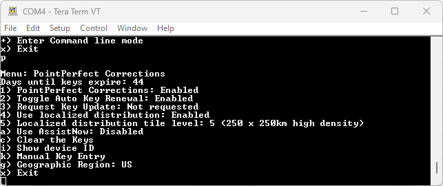 PointPerfect Menu - SparkFun RTK Everywhere Product Manual